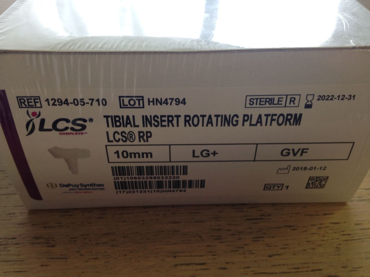 Nuevo DEPUY 1294-05-710 Tibial Insert Rotating Platform Disposables ...