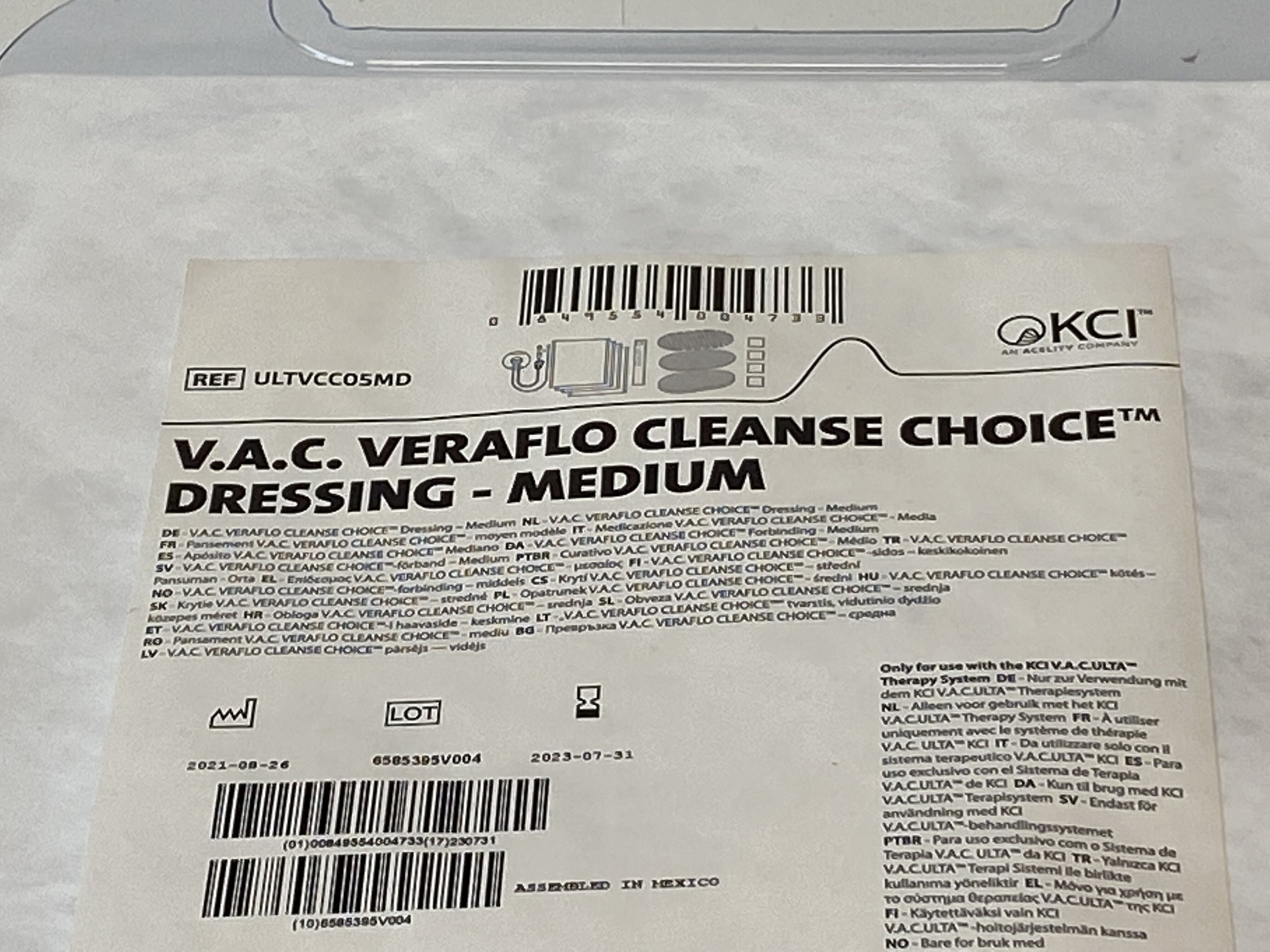 New KCI V.A.C. Veraflo Cleanse Choice ULTVCC05MD Exp.2023-07 (T36 ...