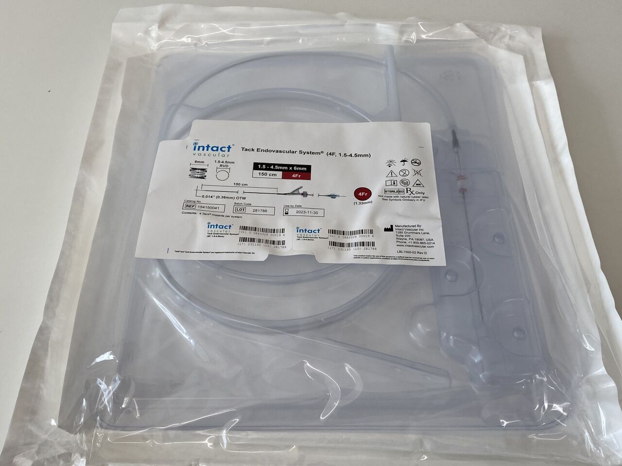 New INTACT VASCULAR Tack Endovascular System 154150041 Exp.2023-11 (B24 ...