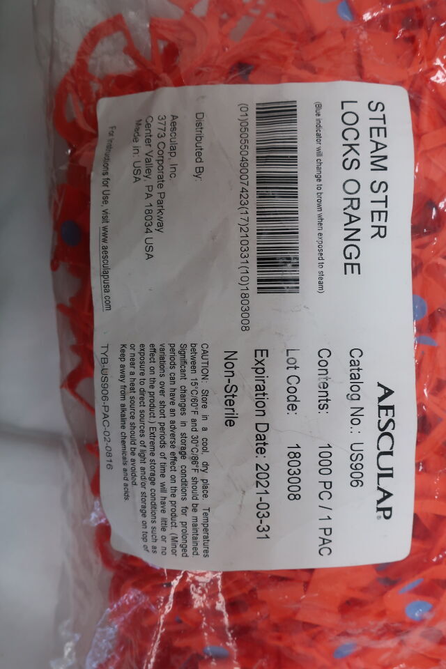 New AESCULAP US906 Tamper Proof Lock Orange Disposables - General For ...